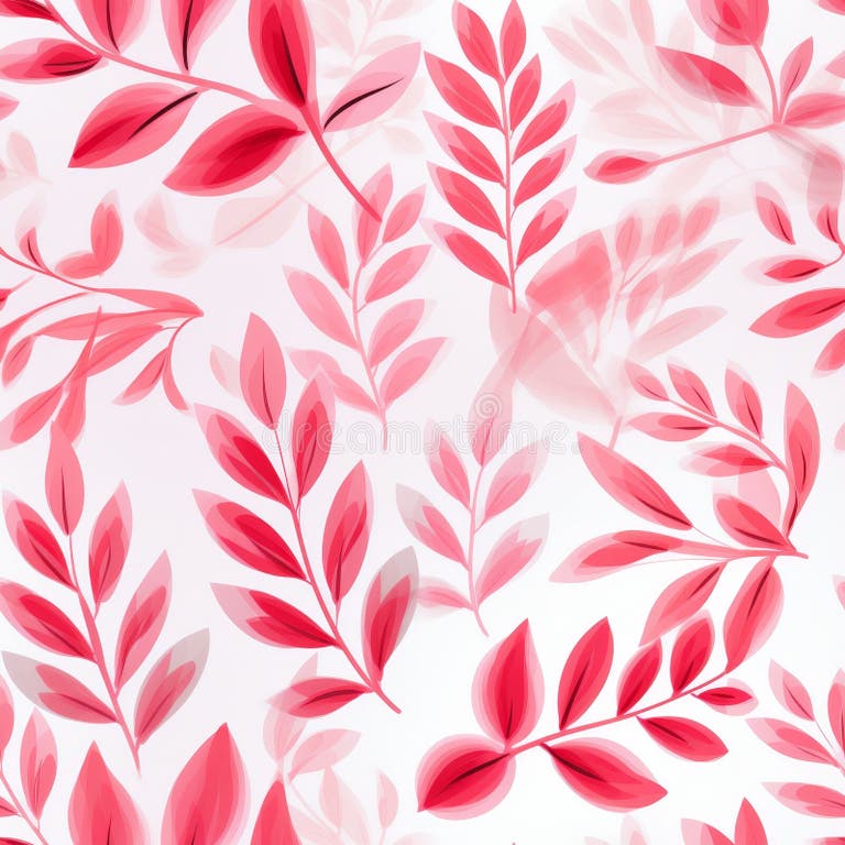Elegant Pale Pink Floral Elements and Leaves in a Repeating Pattern on ...