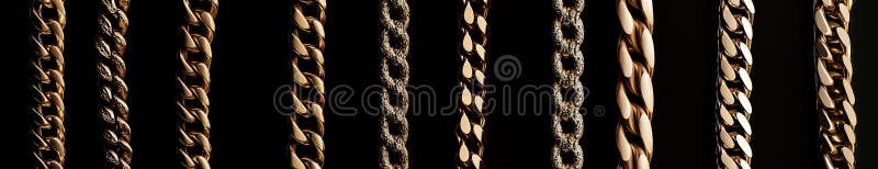 Luxury Gold Chain Collection with Various Link Styles and Textures ...