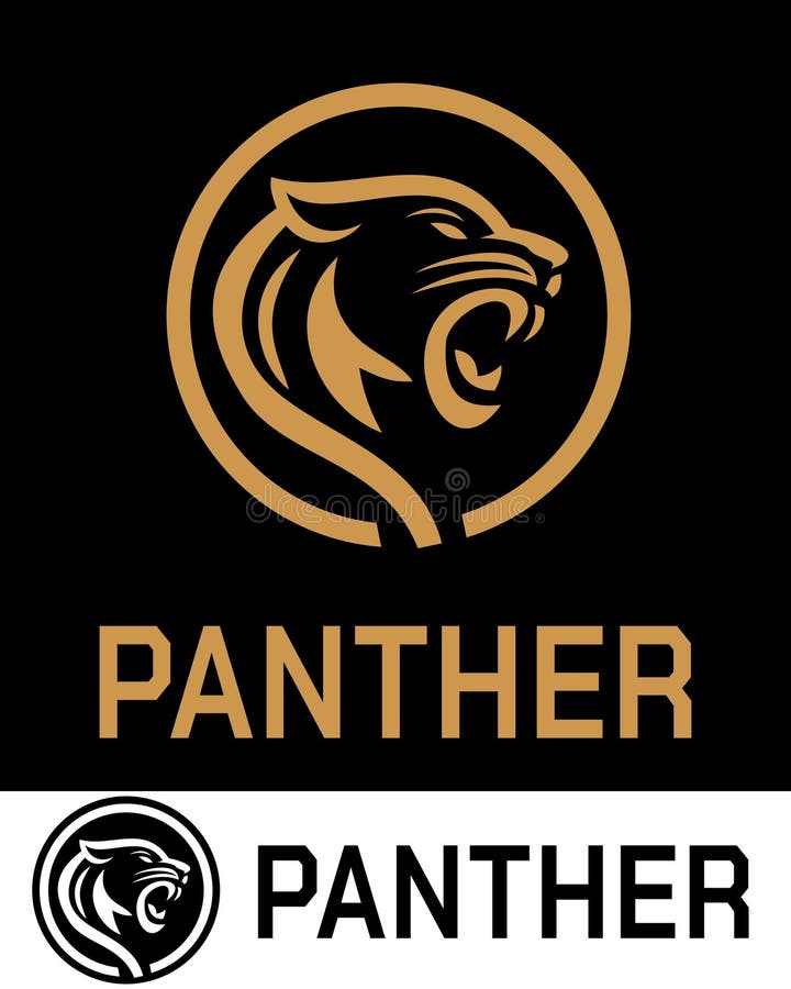Elegant Panther Logo Design with a Roaring Panther Silhouette Stock ...