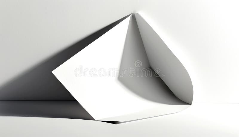 Elegant Paper Sculpture Casting Dramatic Shadows in Minimalistic ...