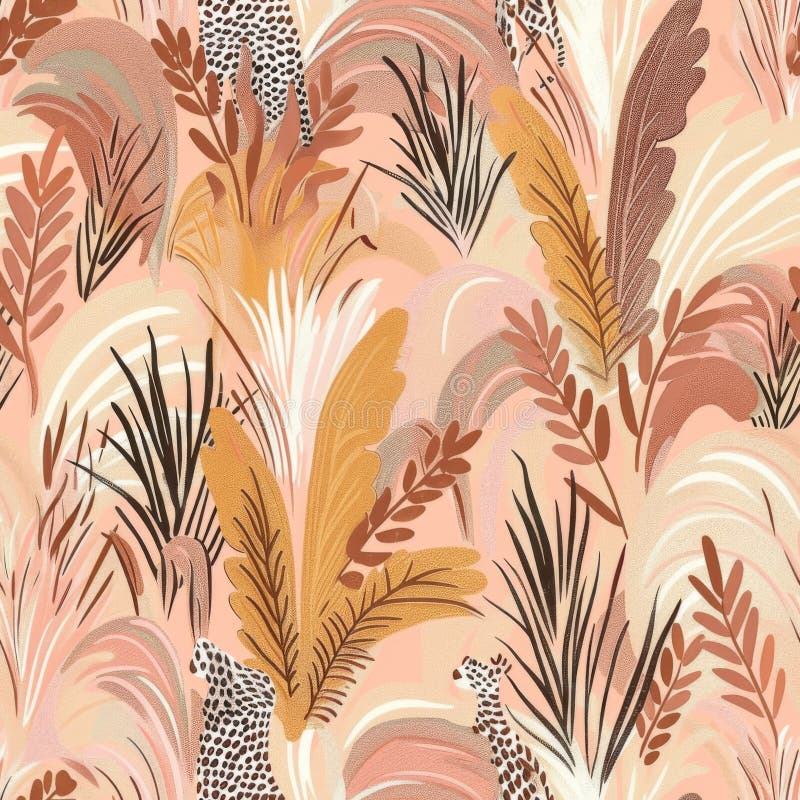 Elegant Pastel Botanical Pattern Background with Trendy Natural ...