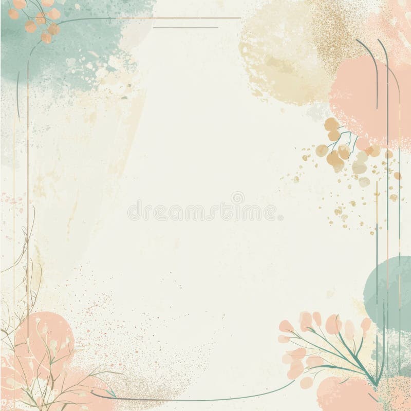 Elegant Pastel Floral Frame with Delicate Botanical Elements Stock ...