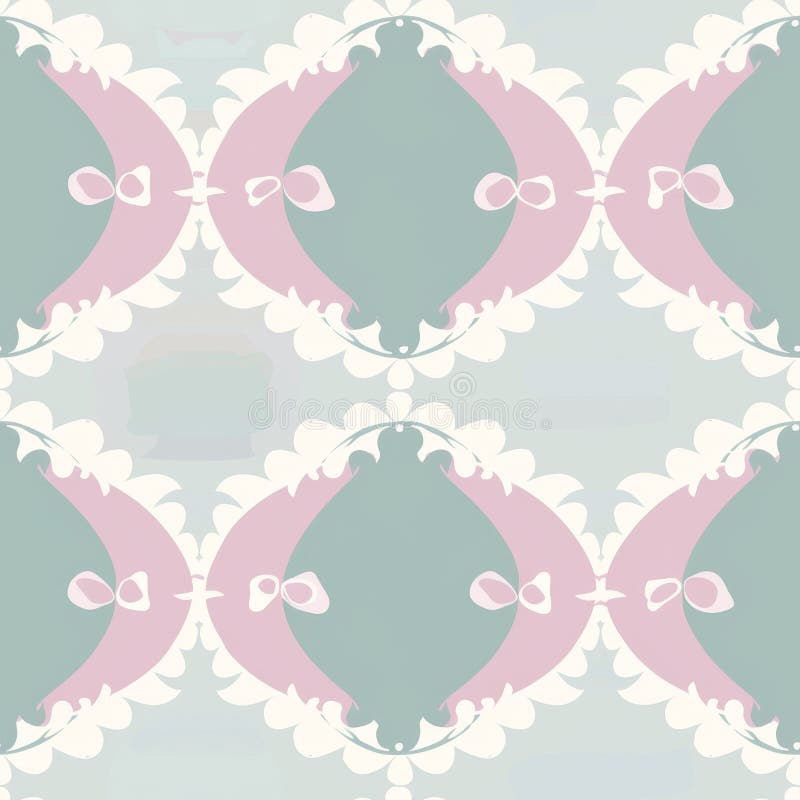 Elegant Pastel Floral Wallpaper Design with Symmetrical Patterns Stock ...