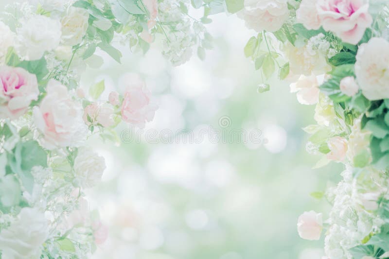 Elegant Pastel Flower Arch in Spring Garden for Romantic Backgrounds ...