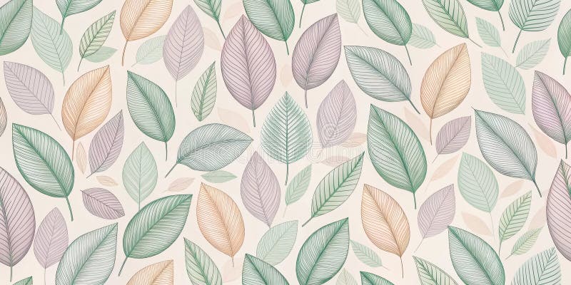 Elegant Pastel Leaf Pattern Design, Perfect for Textile and Wallpaper ...