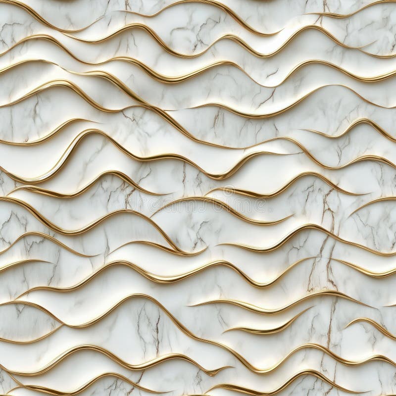 Abstract Seamless Wavy Marble Texture with Gold Accents Stock ...