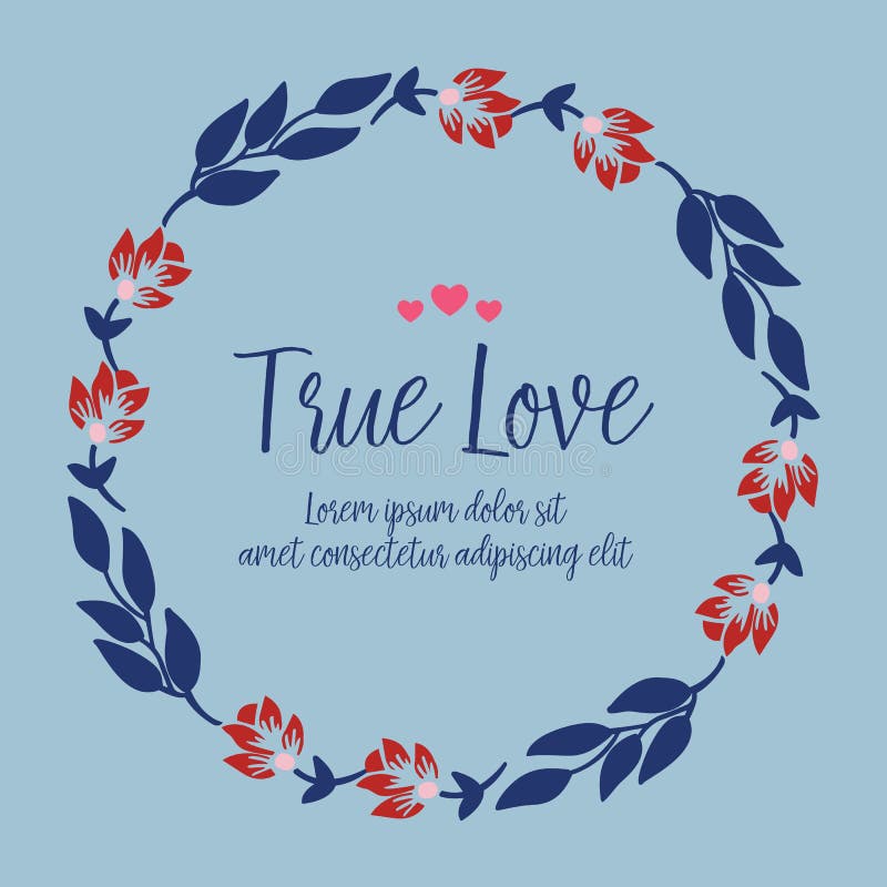 Elegant Pattern Greeting Card Design for True Love, with Unique Leaf ...