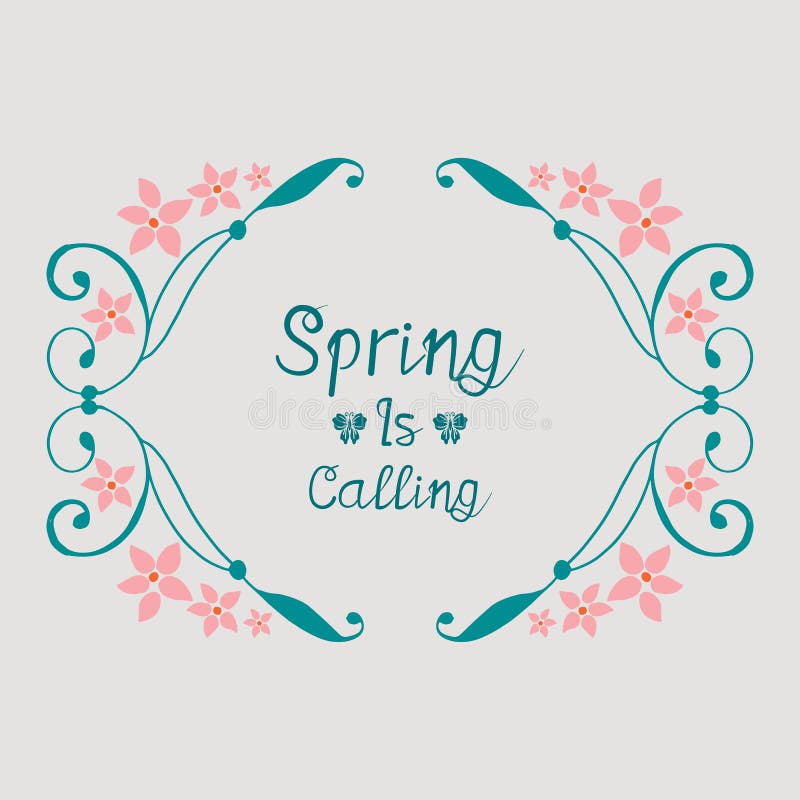 Elegant Pattern of Leaf and Flower Frame, for Spring Calling Greeting ...
