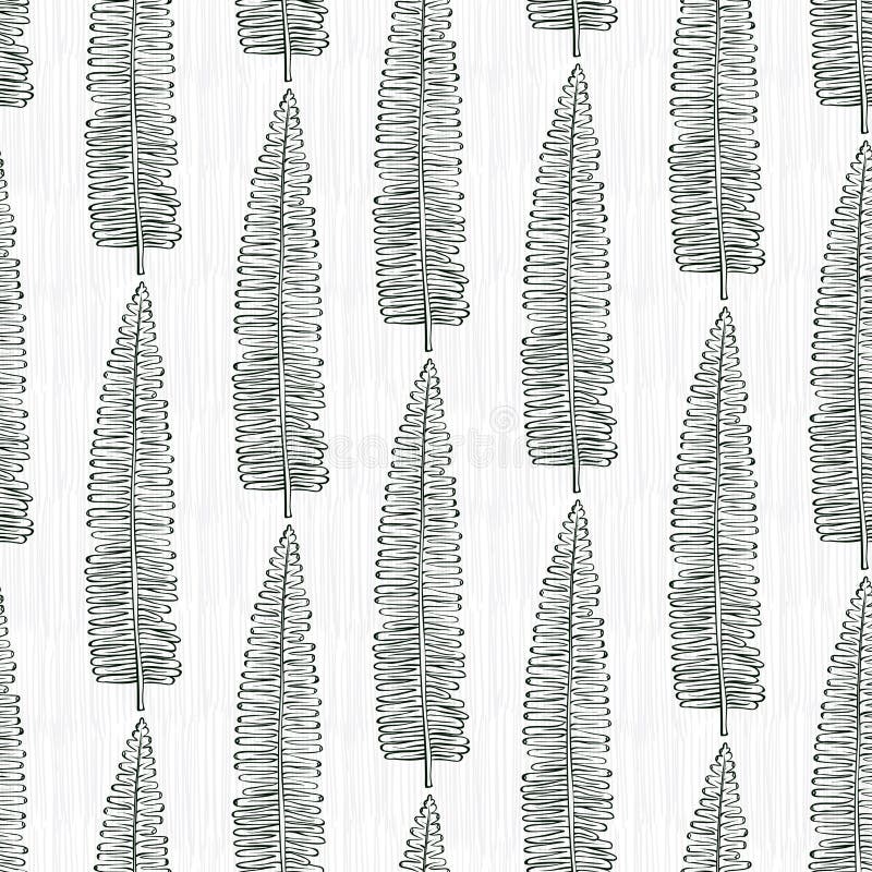 Elegant Pattern with Leafs Drawn in Thin Lines Stock Vector ...