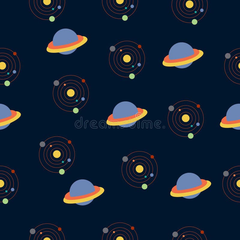 An Elegant Pattern with Saturn S Rings and Planetary Orbits Drawn in ...