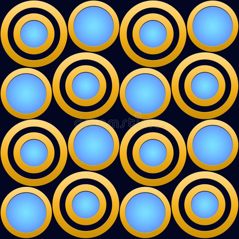 Elegant Pattern, Striking Gold Rings with Blue and Dark Blue Beckground ...