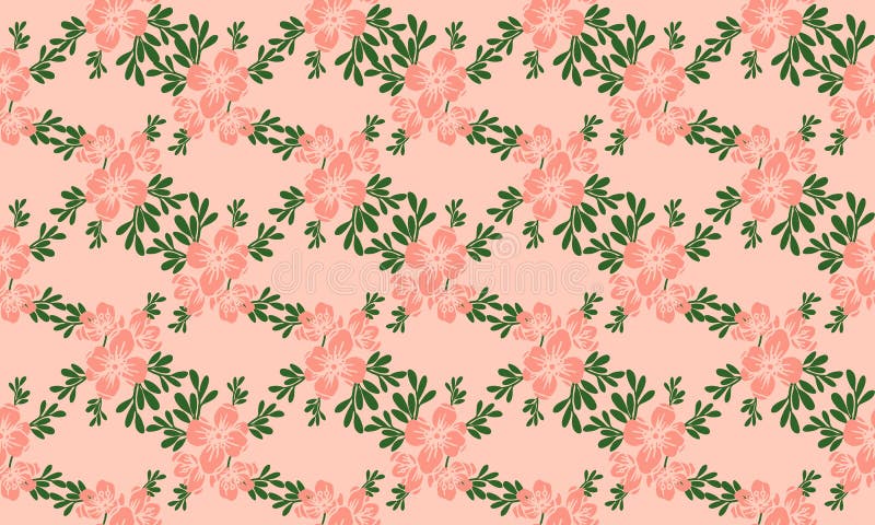 Elegant Peach Flower Wallpaper on Bright Peach Background Stock Vector ...