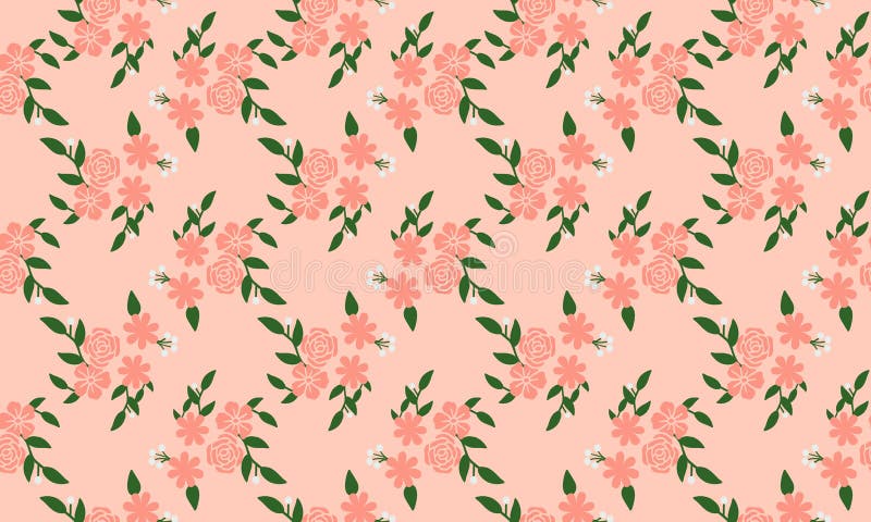 Elegant Peach Flower Wallpaper on Bright Peach Background Stock Vector ...