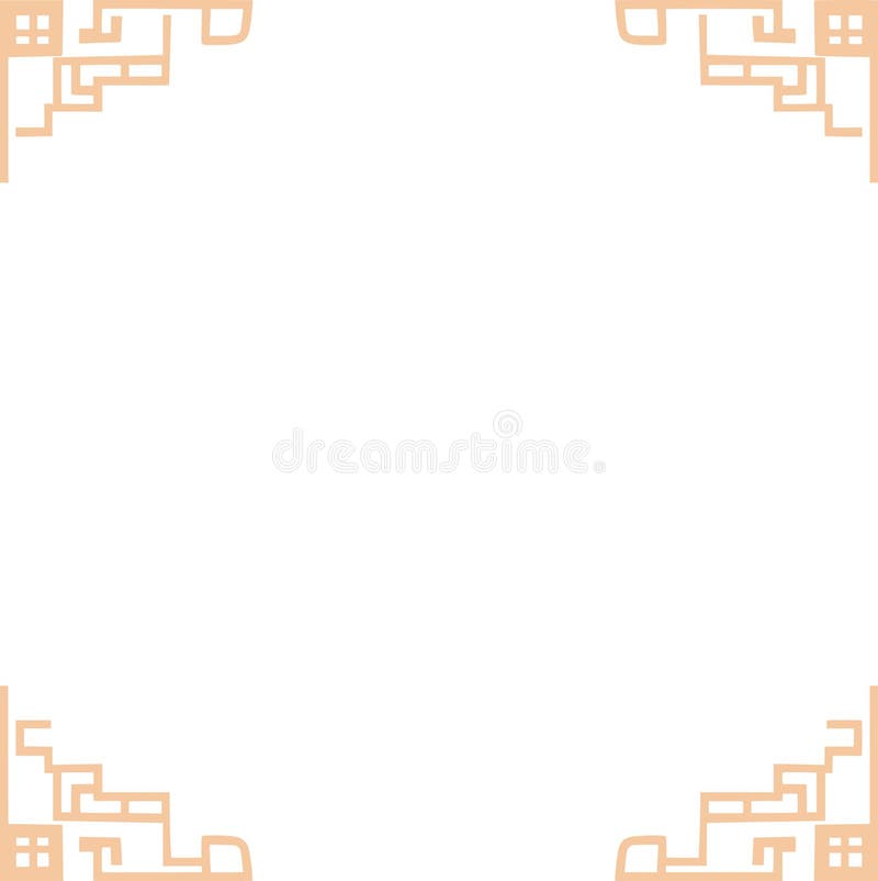 Elegant Peach Geometric Border Frame for Design Projects Stock ...