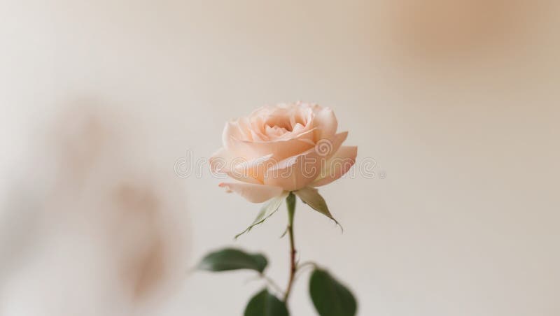 Elegant Peach Rose Bloom in Soft Focus Background. Stock Image - Image ...