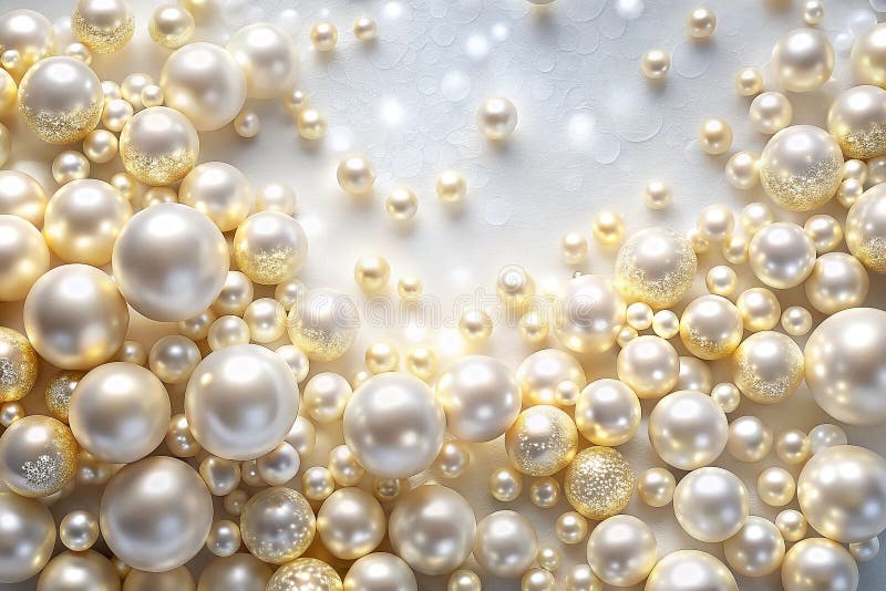 Elegant Pearl Cluster, Sparkling Background, Festive Design Stock ...