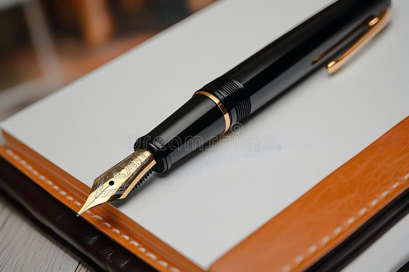 Elegant Pen on Notepad, Close-up Stock Image - Image of paper, business ...