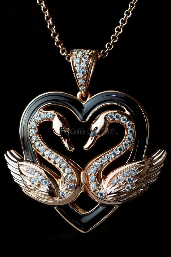 Elegant Pendant Showing Two Swans Forming a Heart Shape Stock ...