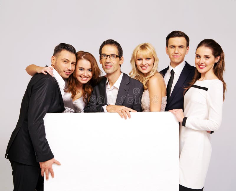 Elegant People with White Board Stock Image - Image of empty, people ...