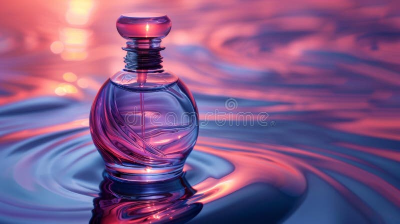 Elegant Perfume Bottle with Abstract Reflections - Generative Ai Stock ...