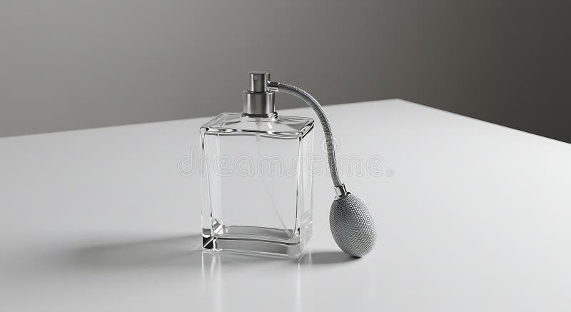 Elegant Perfume Bottle with Atomizer on a White Surface for Design ...