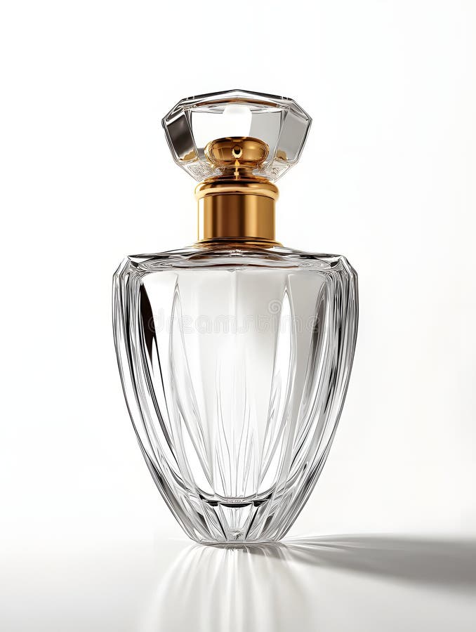 Elegant Perfume Bottle with Golden Cap Design Stock Photo - Image of ...