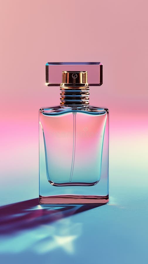 Elegant Perfume Bottle with Gradient Lighting, Modern Fragrance Design ...