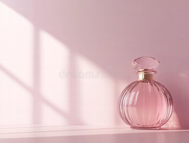 Elegant Perfume Bottle on a Pink Background with Soft Lighting Stock ...