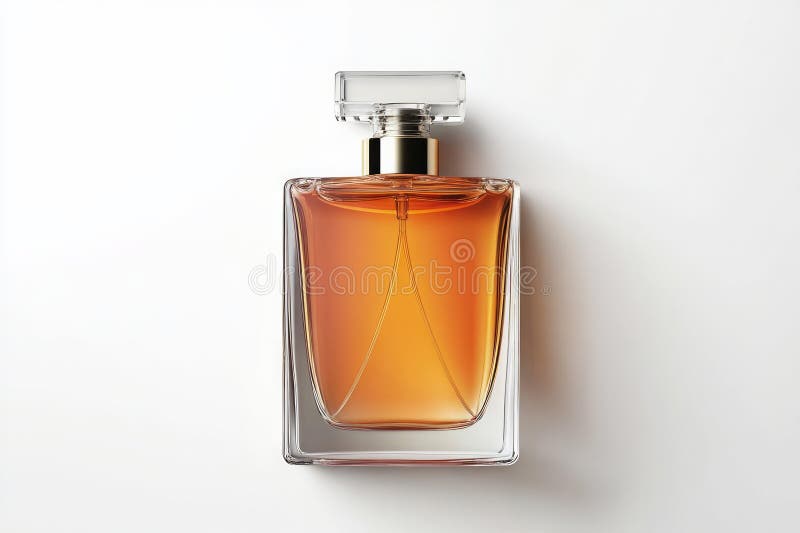 Elegant Perfume Bottle on Plain White Background. Artificial ...