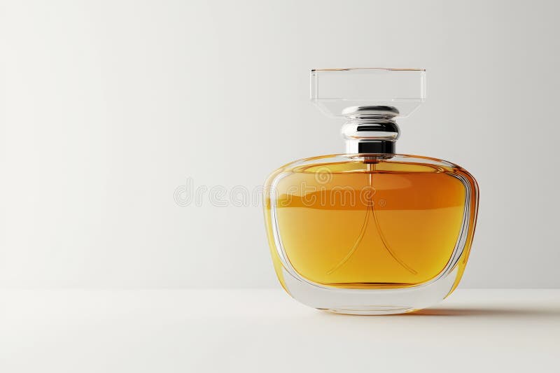 Elegant Perfume Bottle on Plain White Background. Artificial ...