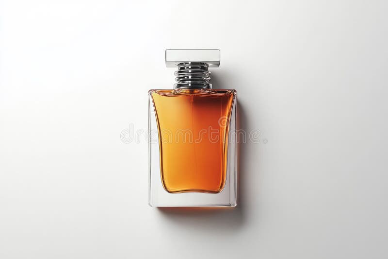 Elegant Perfume Bottle on Plain White Background. Artificial ...