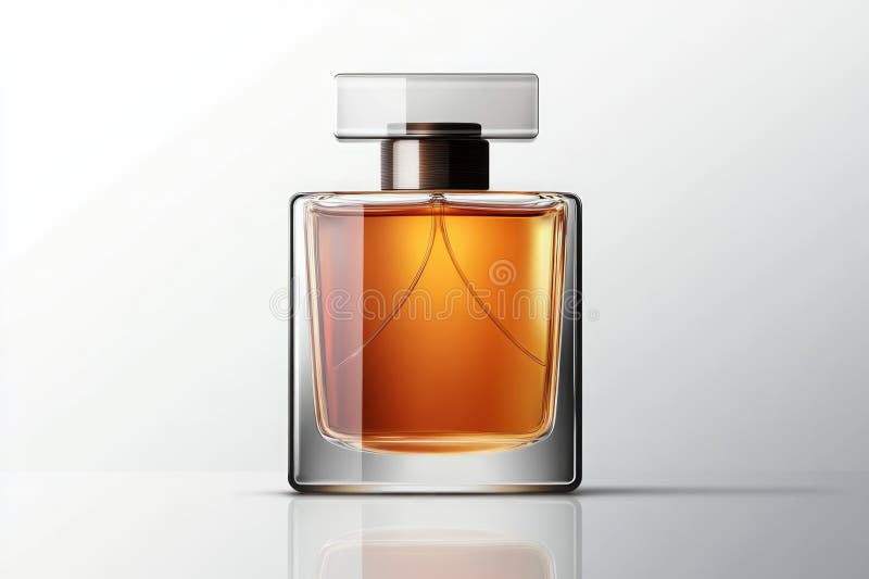 Elegant Perfume Bottle on Plain White Background. Artificial ...