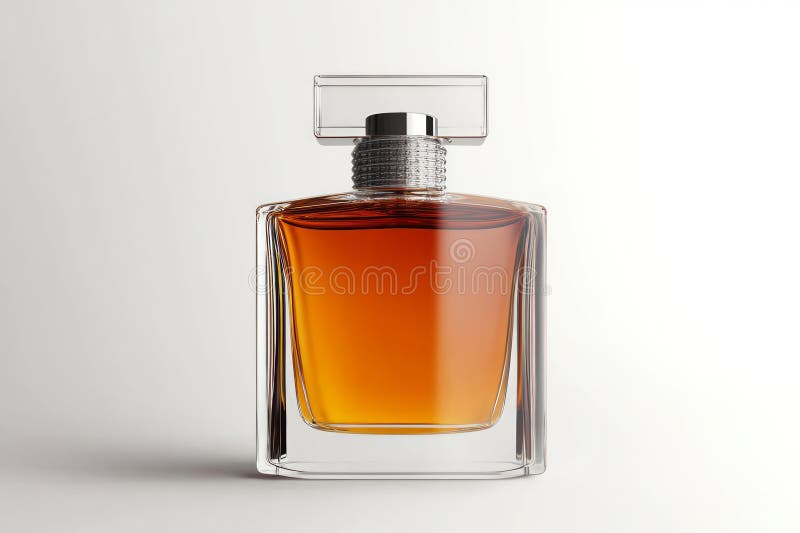 Elegant Perfume Bottle on Plain White Background. Artificial ...