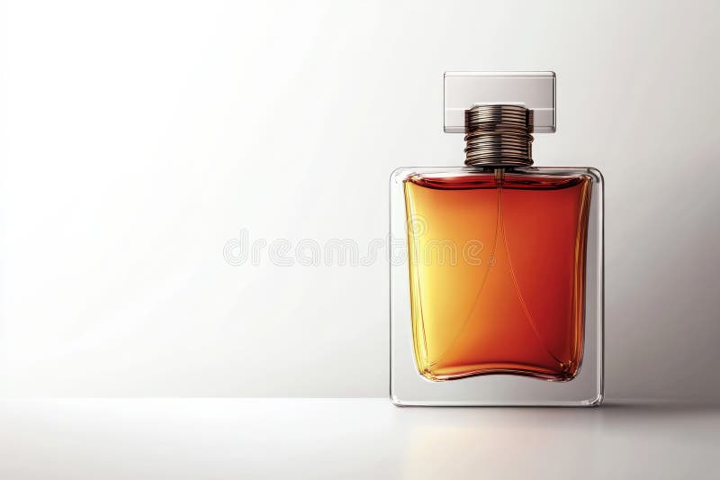 Elegant Perfume Bottle on Plain White Background. Artificial ...