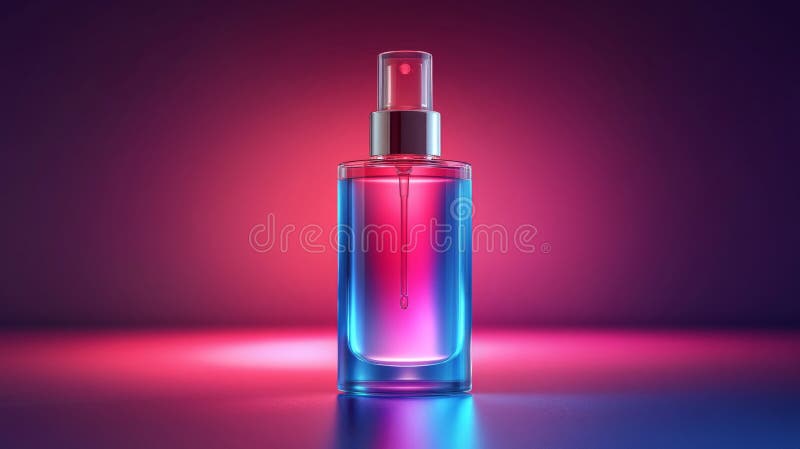 Elegant Perfume Bottle with Reflective Surface and Gradient Lighting ...