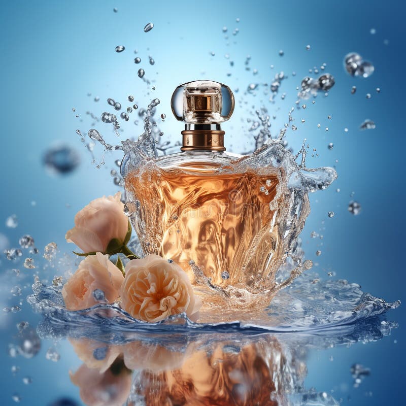 Elegant Perfume Glass Bottle Stock Illustration - Illustration of spray ...