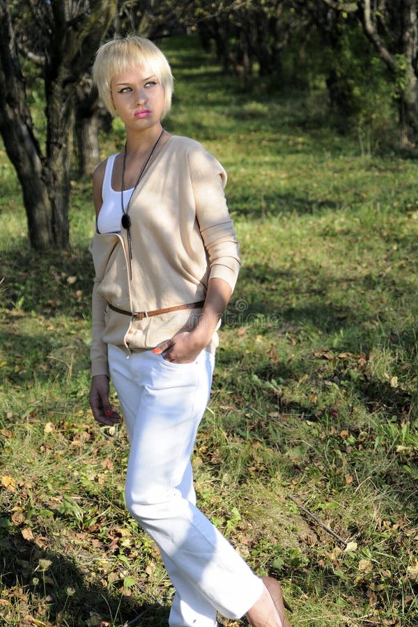 Model posing in nature stock image. Image of single, woman - 16144071