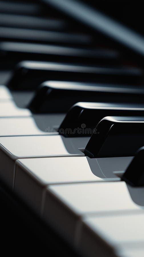 Elegant Piano Keys Under Spotlight with Plain Background Stock ...