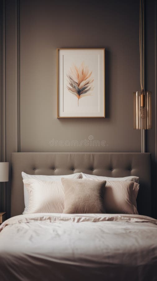Elegant Picture Frame Hanging in Bedroom AI Generated Stock Image ...