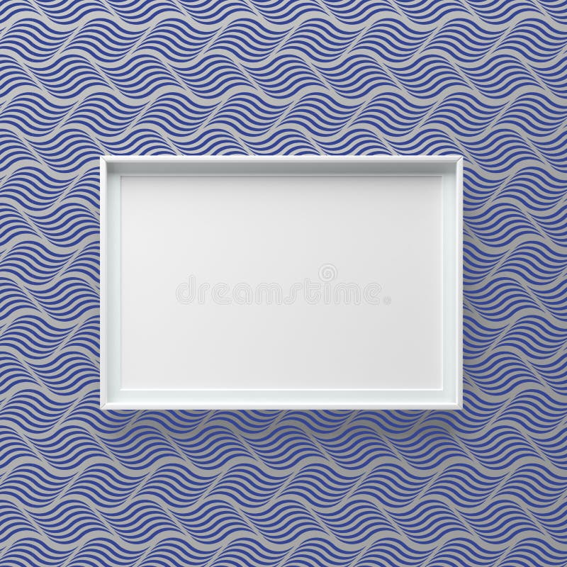 Elegant Picture Frame Standing on Wall with Wave Pattern Stock ...