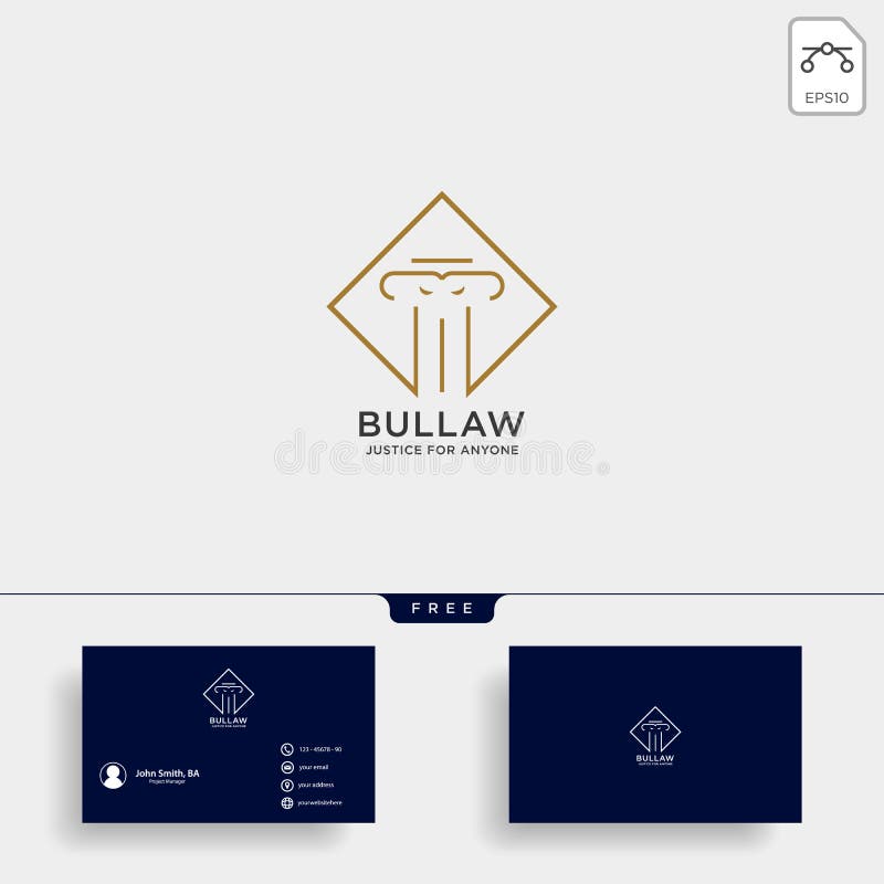 Elegant Pillar Attorney Logo Line Design Template Vector Illustration ...