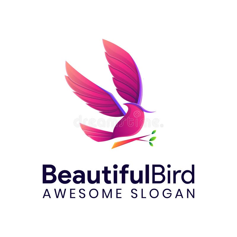Elegant Pink Bird Colorful Logo Template Stock Vector - Illustration of ...