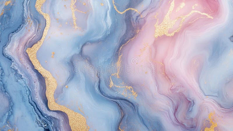 Elegant Pink and Blue Marble Texture with Gold Accents Stock Image ...