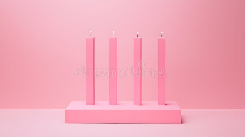 Elegant Pink Candle Display on a Soft Backdrop Stock Photo - Image of ...