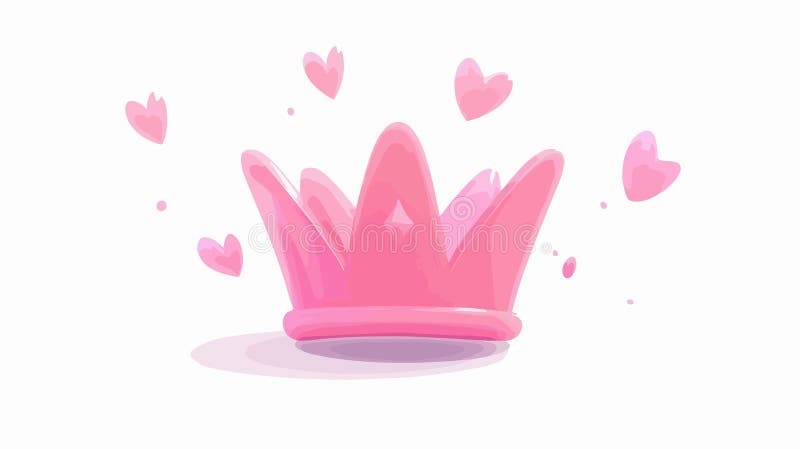 Elegant Pink Crown on White Background Vector Cartoon Stock ...