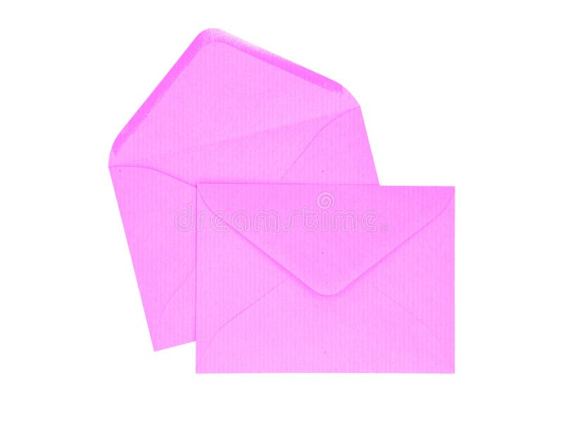 Elegant Pink Envelopes on White Background. Delicate Pattern on Kraft ...