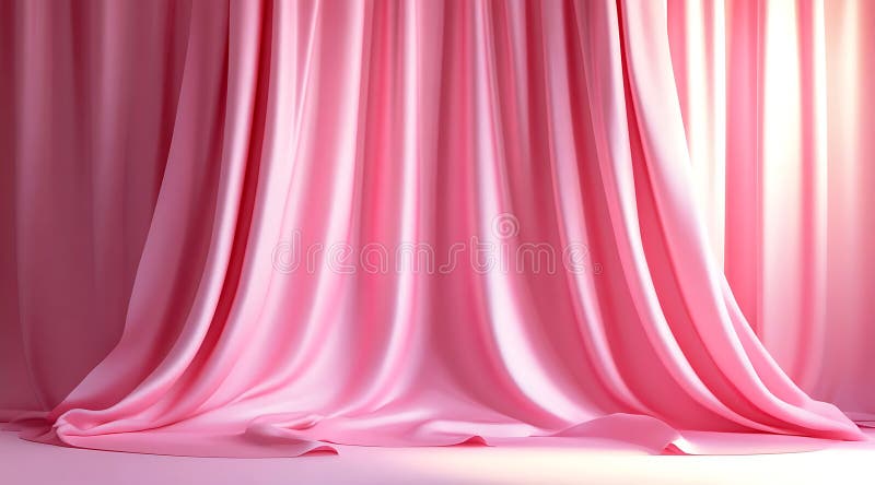 Elegant Pink Fabric Draping Gently on a Stage Setting for an Event ...