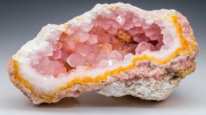 Elegant Pink Geode with Unique Crystal Formations for Natural Decor ...