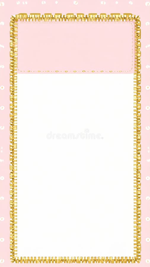 Elegant Pink and Gold Frame on White with Geometric Polka Dot ...