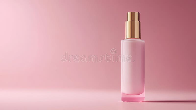 Elegant Pink Perfume Bottle on a Pink Background. Stock Photo - Image ...